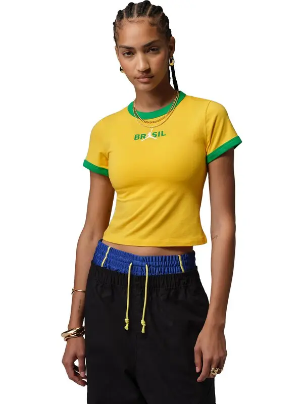 JORDAN Graphic Brazil Crewneck T-shirt - Yellow
