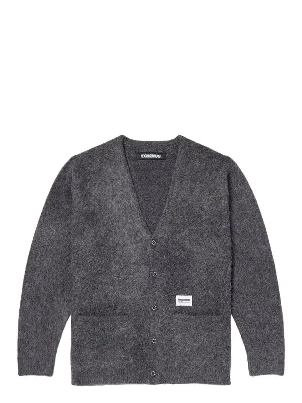 NEIGHBORHOOD Logo-appliquéd Brushed Cardigan - Gray