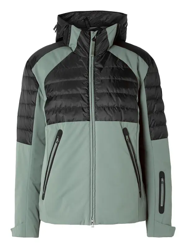 Bogner Henik-d Panelled Quilted Ripstop Down Jacket - Green
