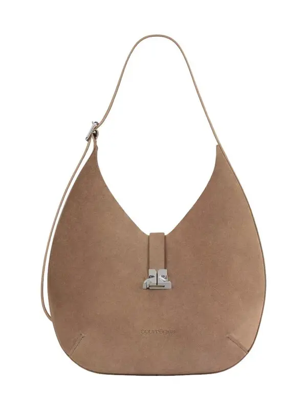 COURREGES Logo-plaque Shoulder Bag - Neutrals