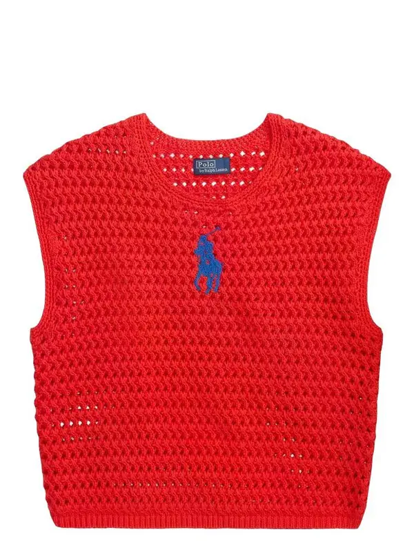 Polo Ralph Lauren Crochet Logo-detail Top - Red