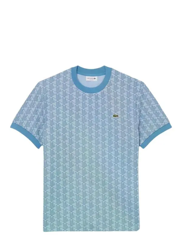 Lacoste Patterned Round Neck T-shirt - Blue