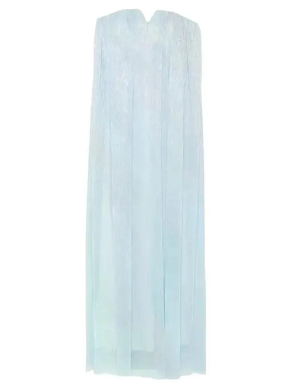 L'IDEE Aphrodite Pleated V-neck Maxi Dress - Blue