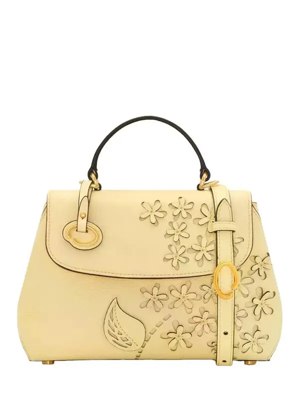 Oscar De La Renta Floral-appliqué Mini Tote Bag - Yellow