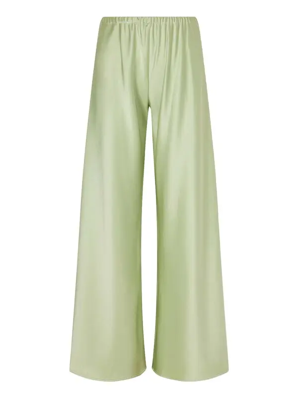 LA LIGNE Colby Satin Wide-leg Pants - Green