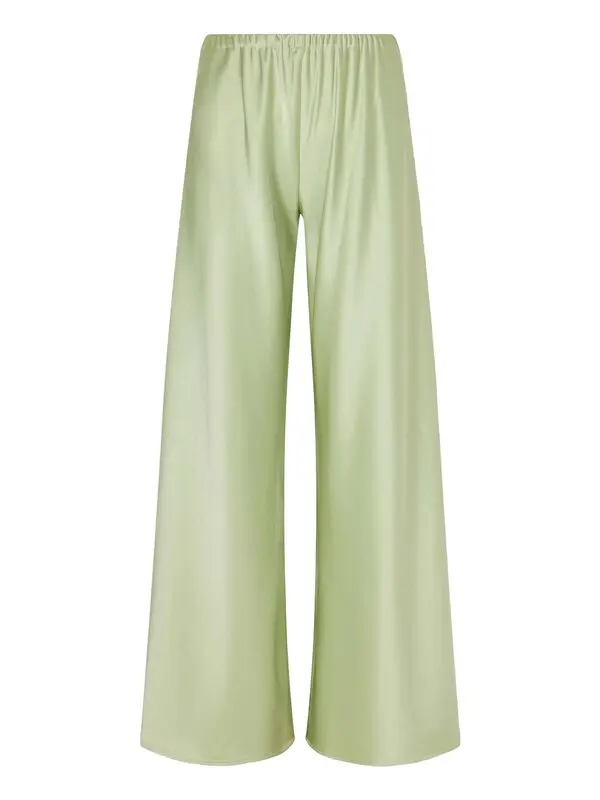 LA LIGNE Colby Satin Wide-leg Pants - Light Green