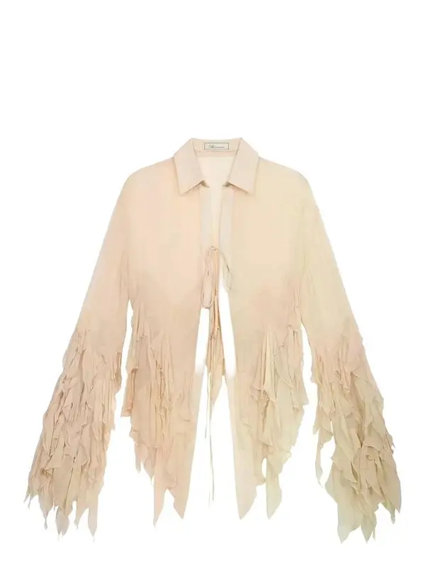 Blumarine Ruffled Shirt - Neutrals