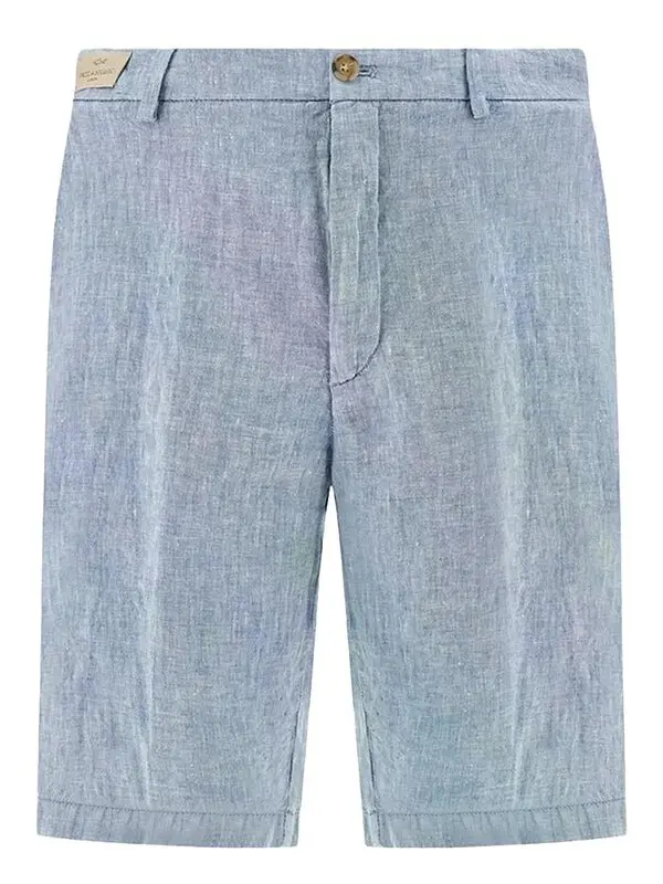 Paul & Shark Linen Bermuda Shorts - Blue