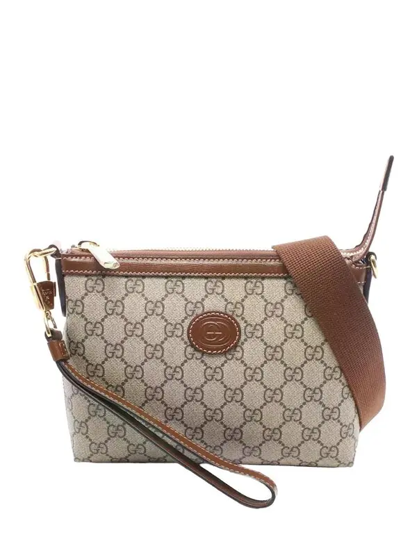 Gucci Gg Supreme Crossbody Bag - Brown