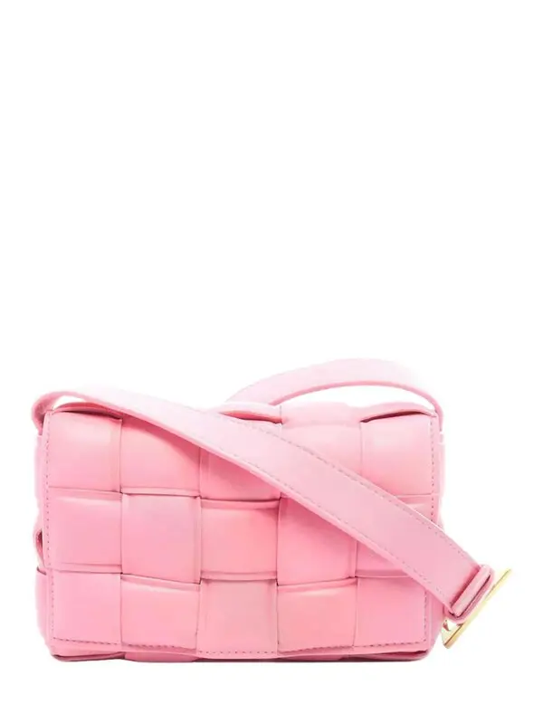 Bottega Veneta 2012-2026 Nappa Intrecciato Padded Cassette Crossbody Bag - Pink