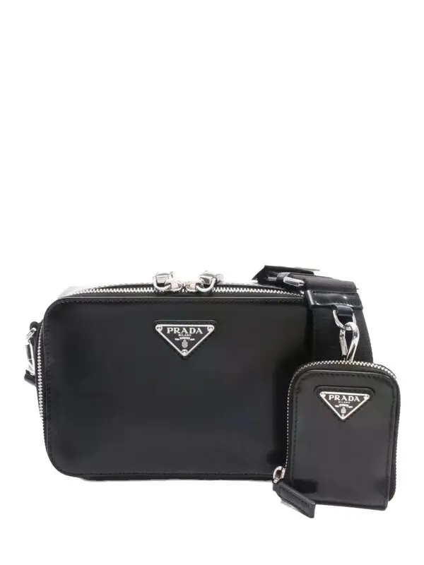 Prada 2013-2026 Leather Brique Crossbody Bag - Black