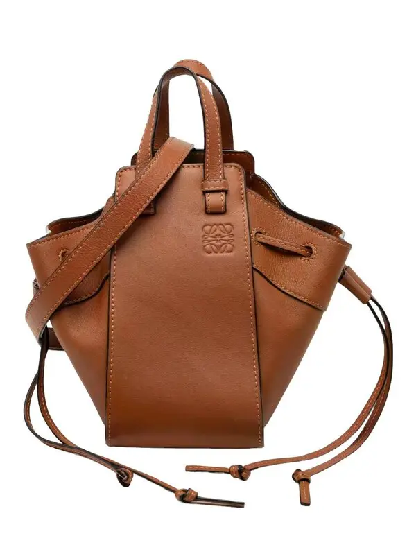 Loewe Mini Leather Hammock Drawstring Bag - Brown