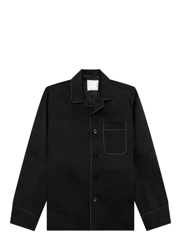 Sacai Contrasting-trim Shirt Jacket - Black