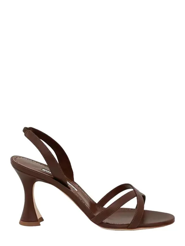 Manolo Blahnik Leather Strappy Sandals - Brown