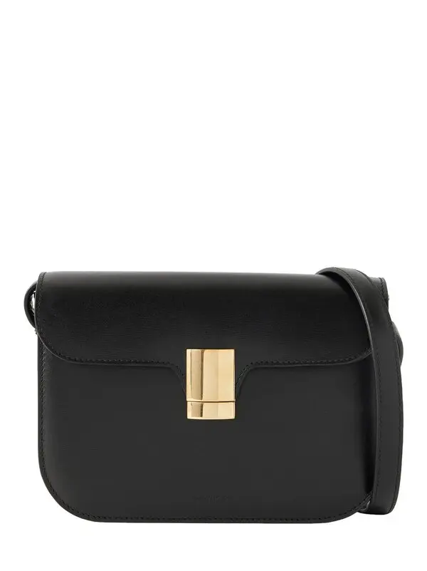 Calvin Klein Tilla Small Leather Shoulder Bag - Black