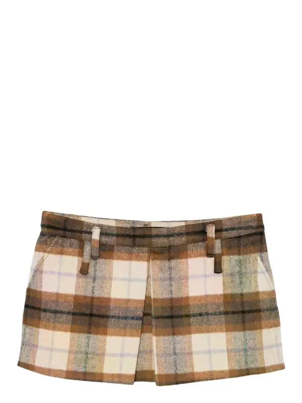 Ksubi Addison Plaid Mini Skirt - Neutrals