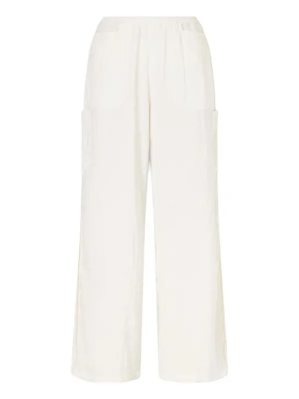 LA LIGNE Crinkled-satin Wide-leg Cargo Trousers - Neutrals