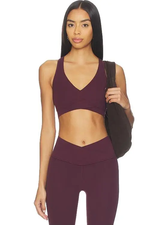 Splits59 Mia Rigor Sports Bra In Wine - Dark Cherry & Indigo