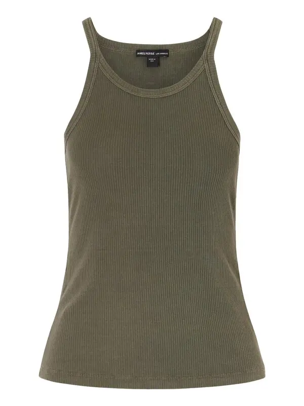 JAMES PERSE Ribbed Supima Cotton-blend Tank - Green