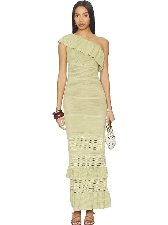 Tularosa Kenzee Ruffle Midi Dress - Sage