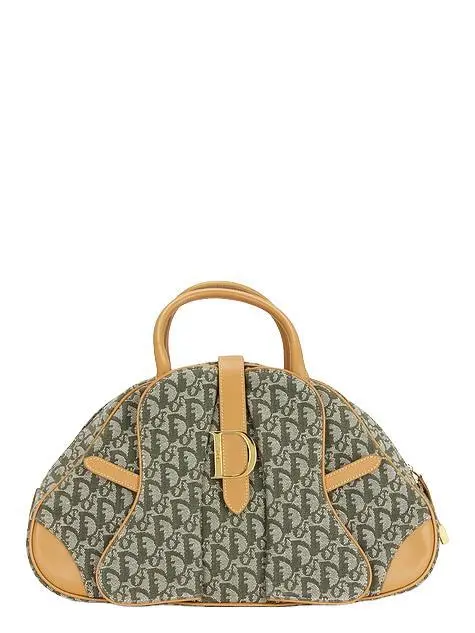 FWRD RENEW Dior Vintage Diorissimo Double Saddle Bowler Bag - Beige