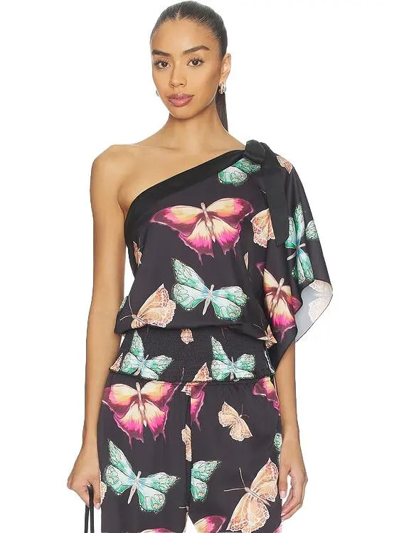 JULIET JOHNSTONE Mariposa One Shoulder Top - Black