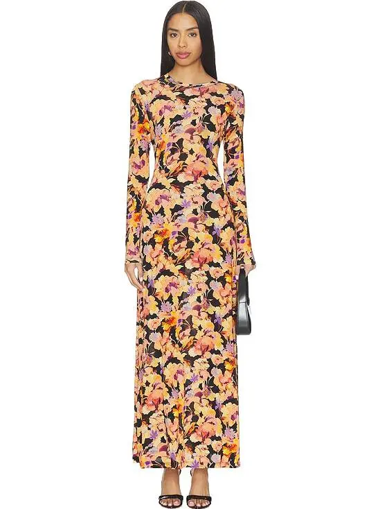 Ulla Johnson Amari Long Sleeve Jersey Dress - Night Bloom
