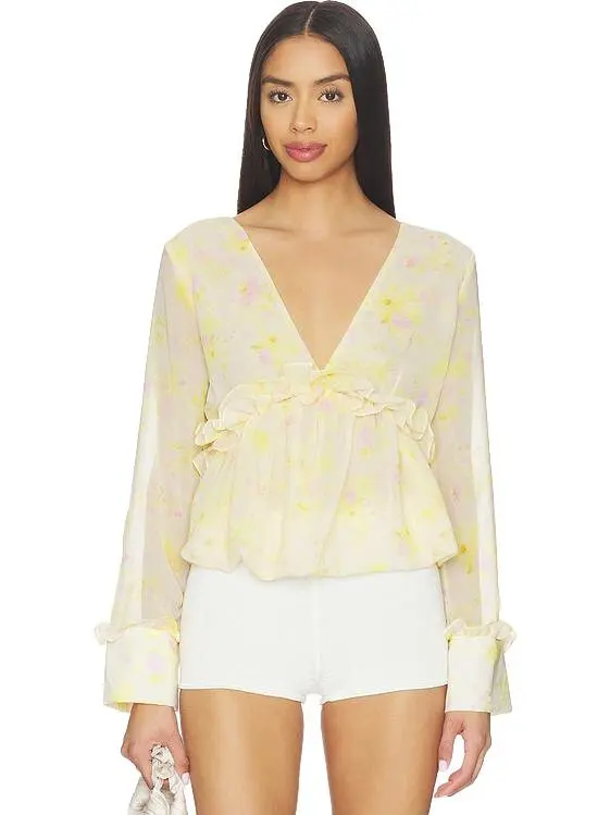 KIKA VARGAS Cynthi Top - Yellow Peony