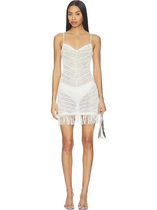 Tularosa Gelinda Fringe Mini Dress - Ivory