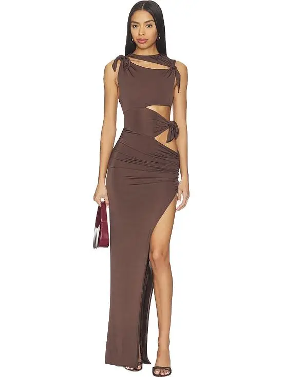LOVERS AND FRIENDS Camelia Gown - Chocolate Brown