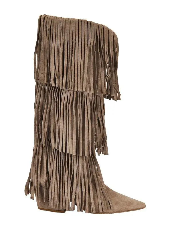 ANIYE BY Cowboy Fringes Boot - Taupe