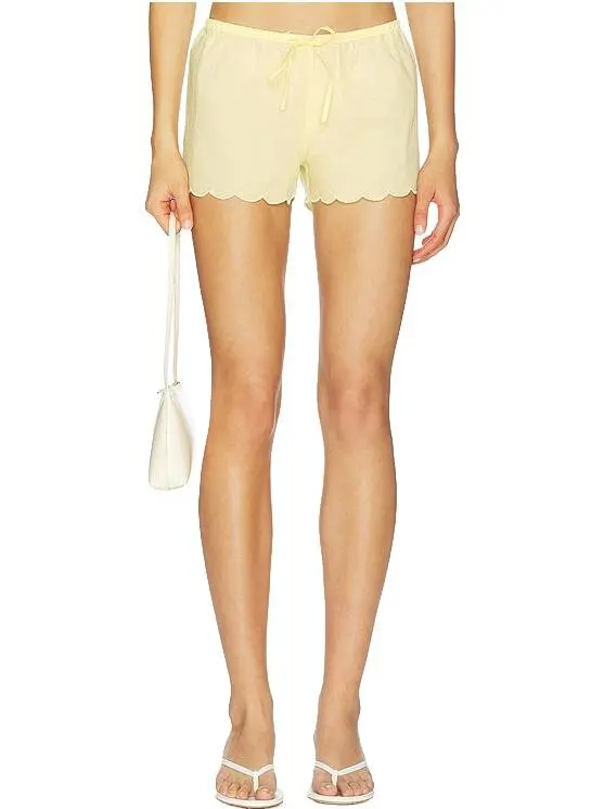 MONTCE X Elsa Hosk Scalloped Drawstring Short - Sunshine