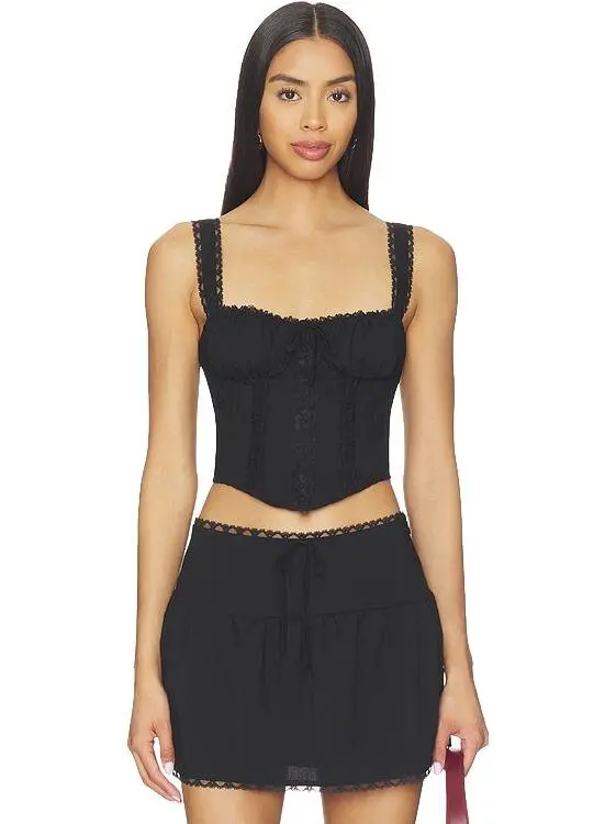 MORE TO COME Elaine Corset Top - Black