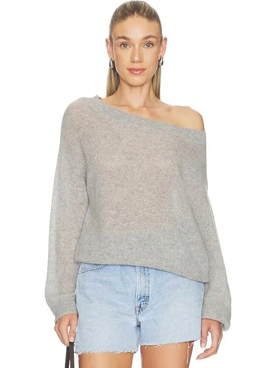 Naadam Cloud Cashmere Open Crewneck - Cement