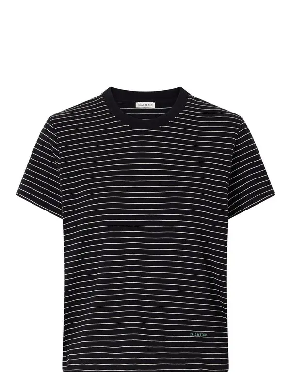 KALLMEYER Kenzie Striped Cotton-jersey T-shirt - Black