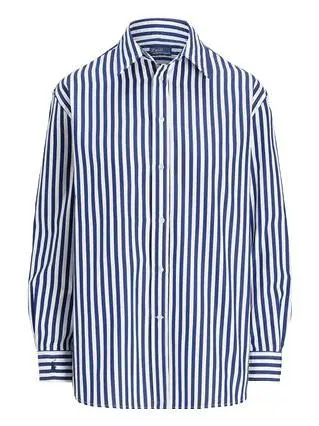 Polo Ralph Lauren Oversized Striped Cotton Shirt - Navy