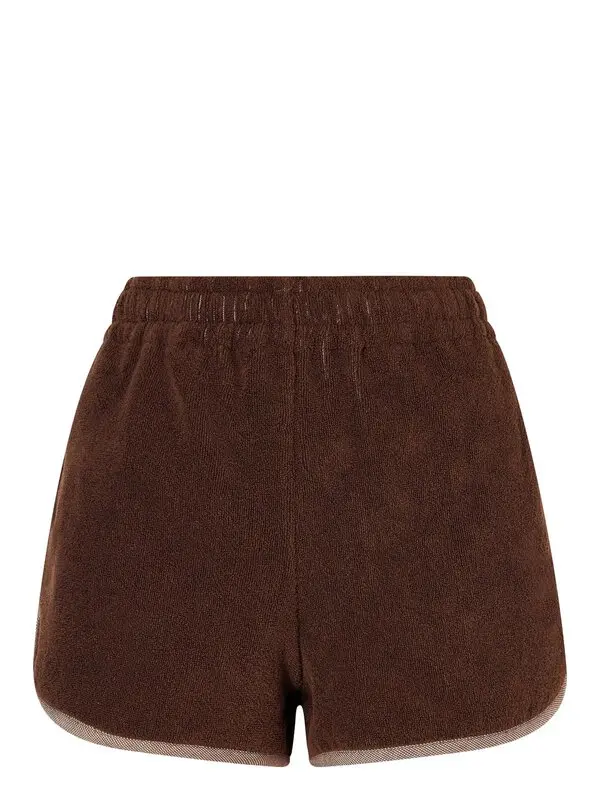 Versace Jacquard-knit Cotton-terry Shorts - Brown