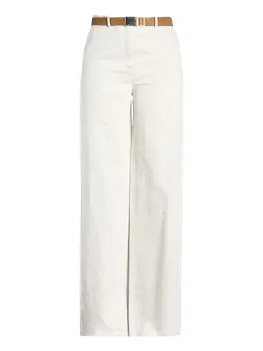 Max Mara Wide-leg Cotton-linen Pants - Grey
