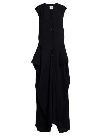 ALYSI Crème Maxi Shirt Dress - Black