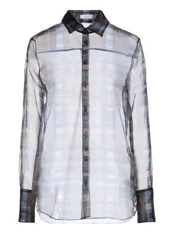 FERRAGAMO Tartan Patterned Organza Shirt - Brown