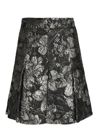 Dolce & Gabbana Midi Skirt With Floral Design - Black