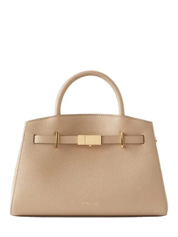 DEMELLIER The Hudson Small Textured-leather Tote - Neutrals