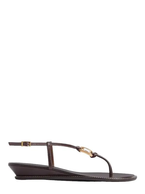 GIUSEPPE ZANOTTI Amhelia Thong Wedge Sandals - Gold