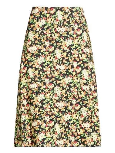 Marni Midi Flared Floral Print Skirt - Black