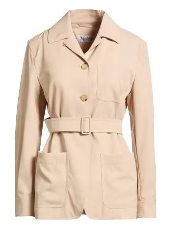 Max Mara Belted Virgin Wool Jacket - Beige