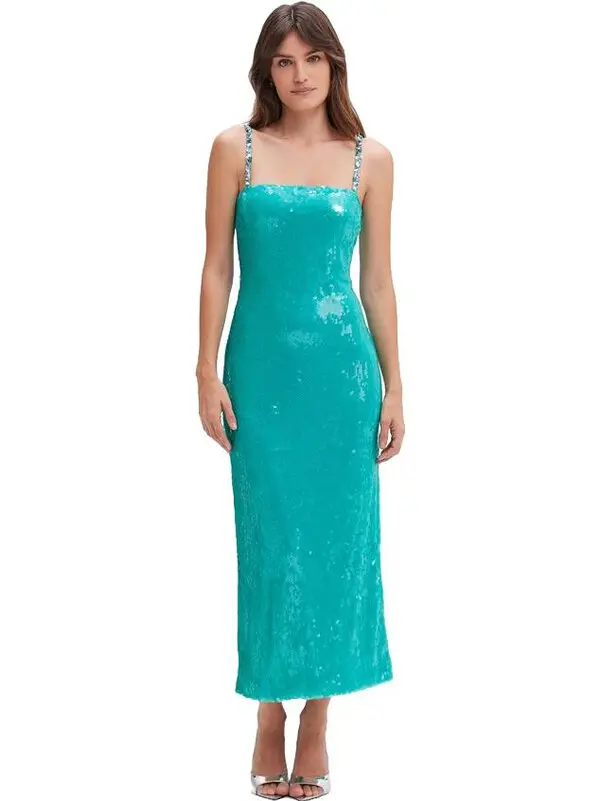 PatBO Isla Sequin Midi Dress - Green
