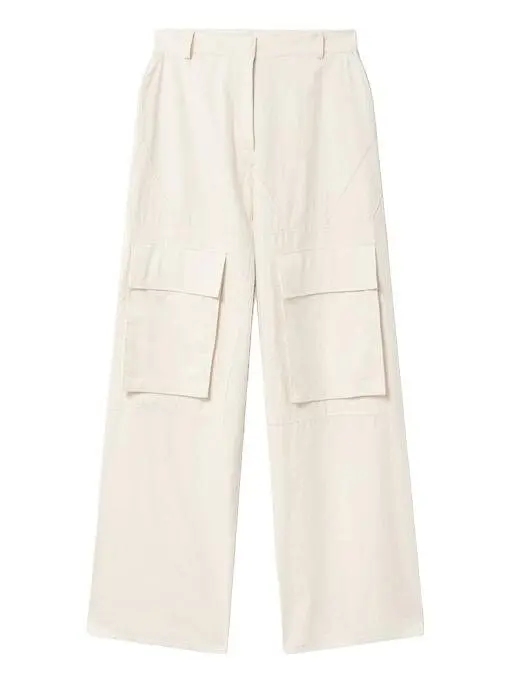 Stella McCartney Washed Cotton Cargo Trousers - White