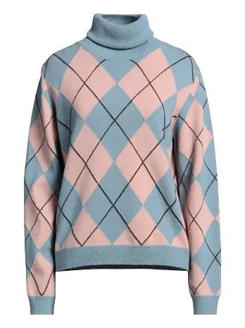 SEMICOUTURE Geometric-print Turtleneck - Blue