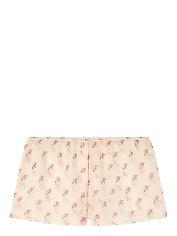 Khaite Tilly Floral-print Silk-chiffon Shorts - Baby Pink