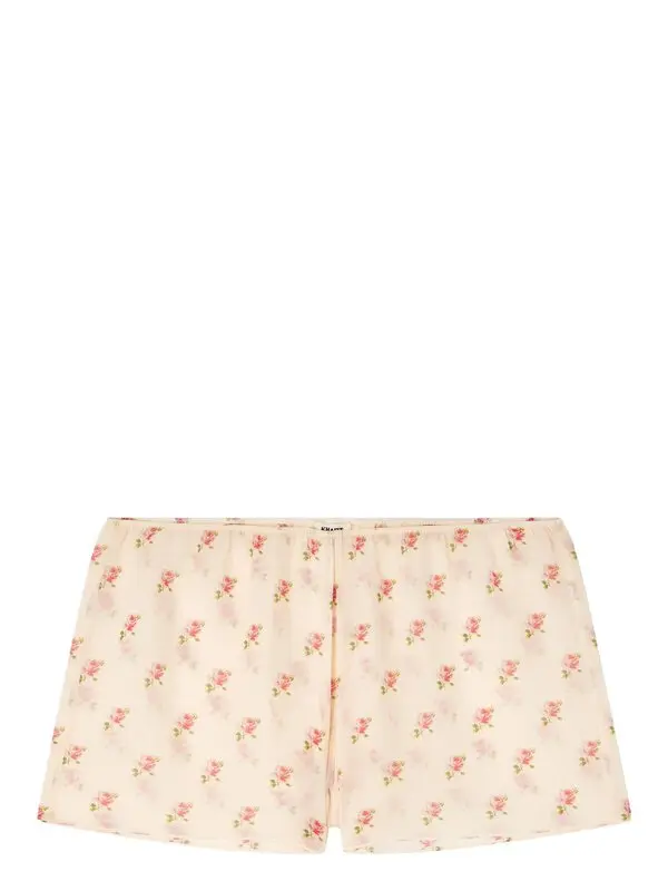 Khaite Tilly Floral-print Silk-chiffon Shorts - Pink